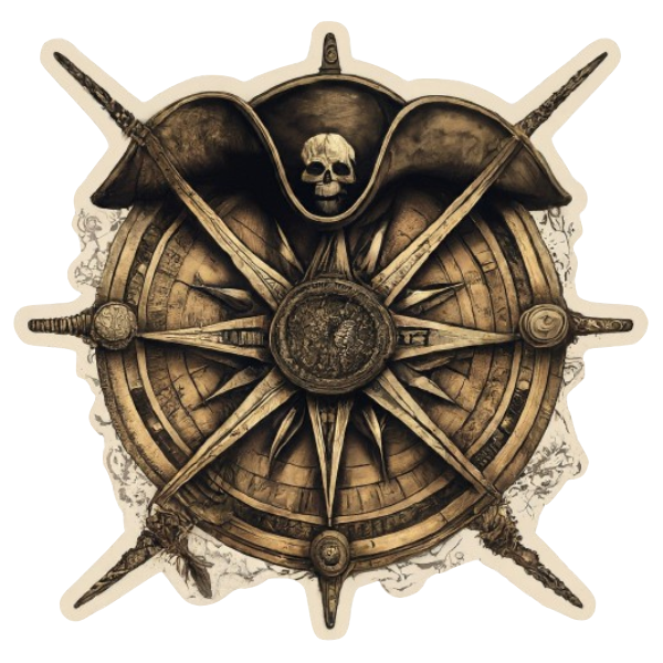 Pirate Compass Sticker 4 | Nautilus Leatherwork